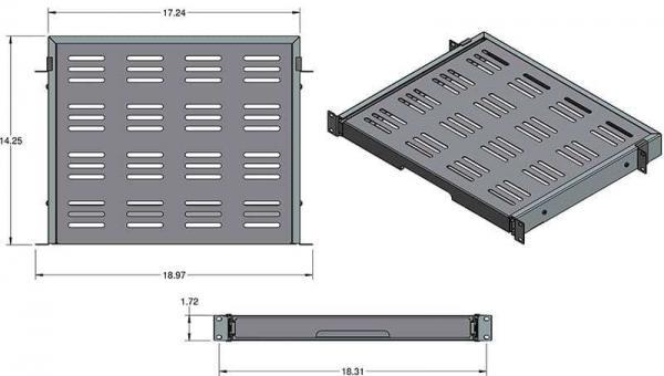 Rack Mount Slide Out Tray (1RU) - DustShield®