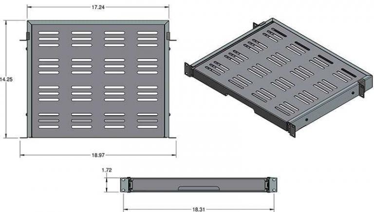 Rack Mount Slide Out Tray (1RU) - DustShield®